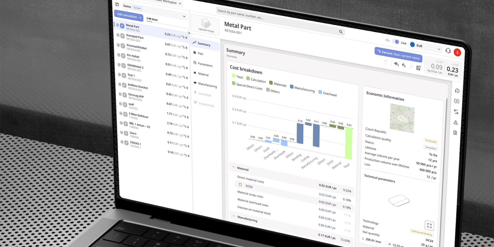 Tset | Produktkosten- & CO₂-Reduktionssoftware